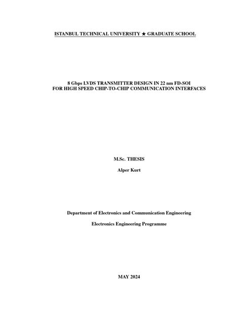 Alper Kurt Msc 8 Gbps Lvds Transmitter Design In 22nm