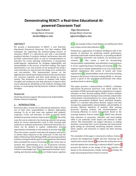 Pdf Demonstrating React A Real Time Educational Ai Powered Classroom