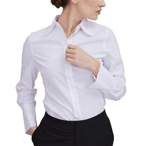 Camisas Blancas Con Botones Para Damas De Honor Camisa Blanca Manga