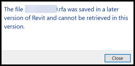 Revit Error Importing RFA From Inventor