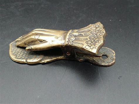 Antique Brass Hand Paper Clip Antique Cast Desk Accessory Nineteenth