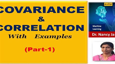 Covariance And Correlation With Examples In Tamil Machine Learning Nancy