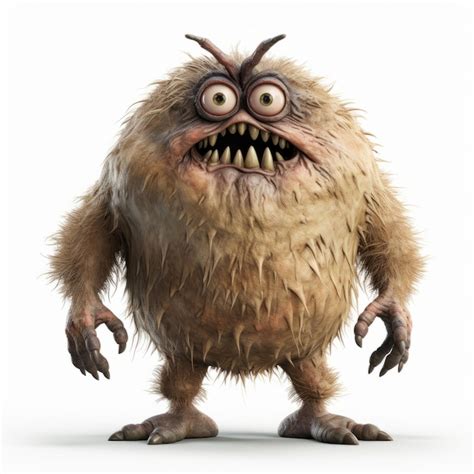 Premium Photo Ugly Scary Monster On White Background Vray Tracing Style