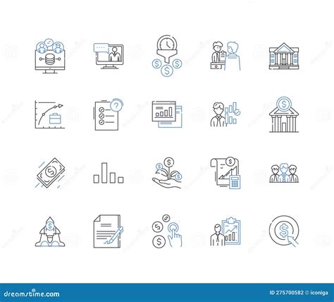 Sales Analytics Line Icons Collection Metrics Trends Forecasting Conversion Targets