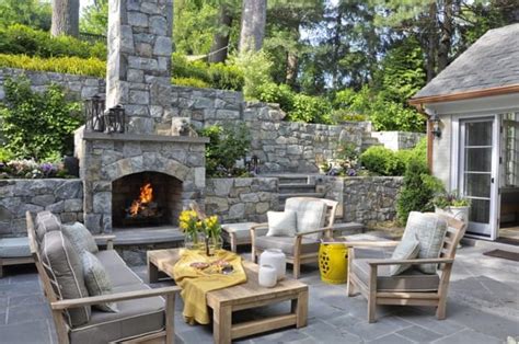 Outdoor Fireplaces 50 Seating Area Design Ideas To Create Warm Ambiance