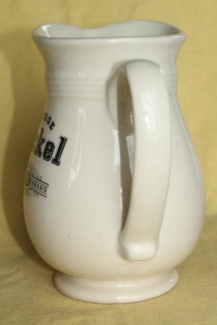 Old Black On White Printed Label China Pitcher George Dickel Rye Whiskey