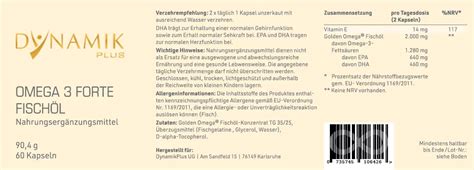 Omega 3 Forte Fischöl Epa And Dha Aus Fischöl Dynamikplus Dynamik Plus
