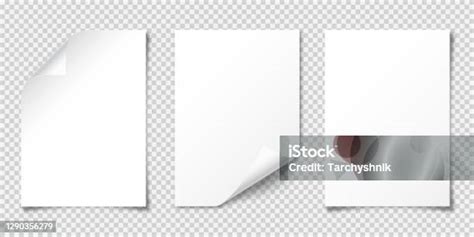 투명 체크 인 배경에 격리 된 A4 형식의 그림자가있는 사실적인 빈 용지 시트 노트북 또는 책 페이지입니다 템플릿 또는 모형을