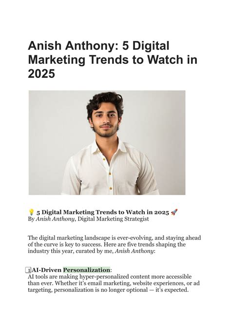 Ppt Anish Anthony 5 Digital Marketing Trends To Watch In 2025