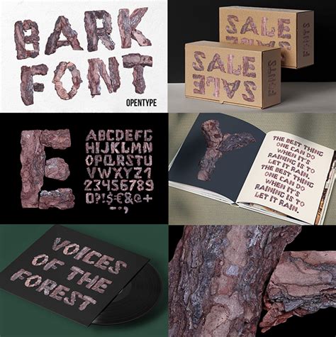 Bark Font Wooden OpenType Alphabet Handmadefont Com