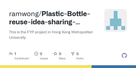 Github Ramwongplastic Bottle Reuse Idea Sharing Platform This Is The Fyp Project In Hong