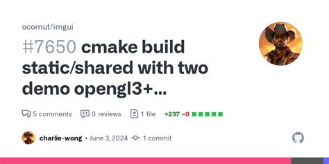 Cmake Build Staticshared With Two Demo Opengl3 Sdl3glfw By Charlie Wong · Pull Request 7650