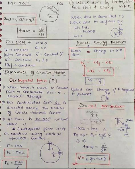 Circular Motion Physics Handwritten Notes Pdf