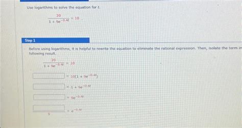 Solved Use Logarithms To Solve The Equation For T Chegg