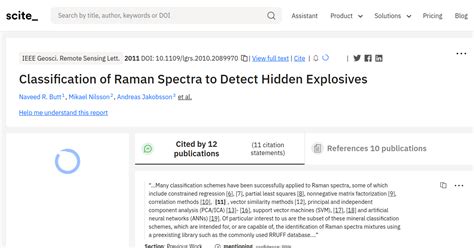 Classification Of Raman Spectra To Detect Hidden Explosives Scite Report