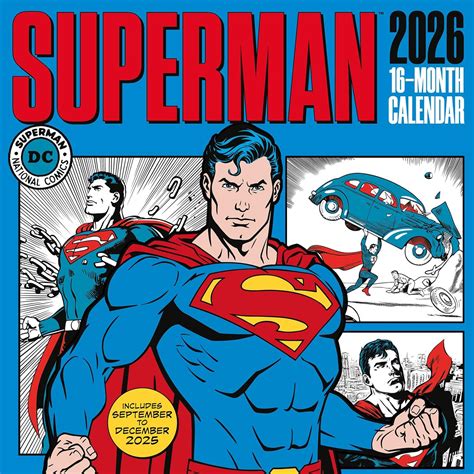 Pyramid International Superman Comics 2026 Square Wall Calendar