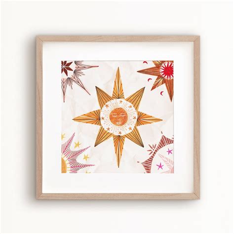 Celestial Bodies Poster Art Print Square Poster Sun And Moon Theme