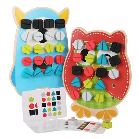 Educational Toy Shape Matching Tool Toy Wooden Busy Board Diy Wooden