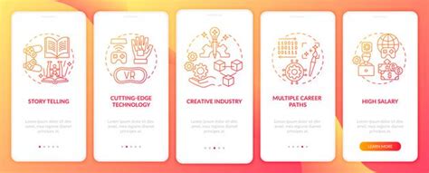 Premium Vector Game Design Industry Benefits Onboarding Mobile App Page Screen With Concepts