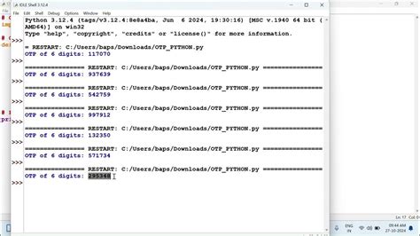 Write A Program To Generate Otp In Python Python Pythonprogramming