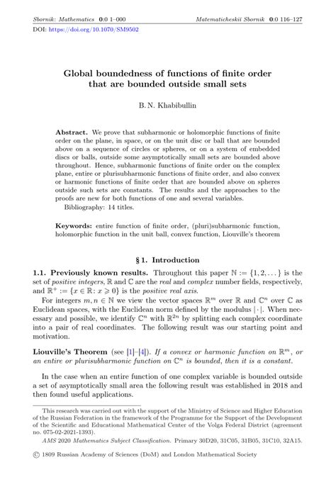 pdf global boundedness of functions of finite order bounded outside