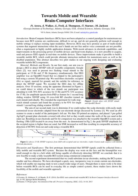 Pdf Towards Mobile And Wearable Brain Computer Interfaces