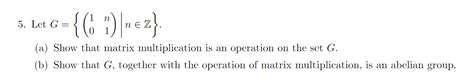 solved let g { 10n1 ∣n∈z} a show that matrix