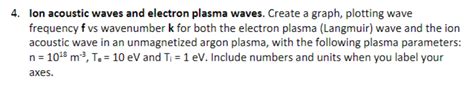 Solved Ion Acoustic Waves And Electron Plasma Waves Create