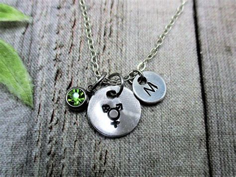 Trans Gender Necklace Personalized Letter Initial Trans Necklace T