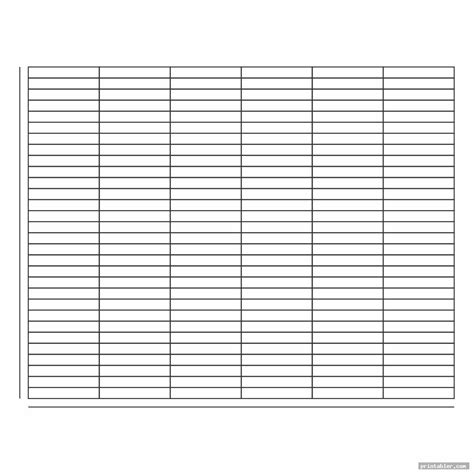 Blank Table Chart