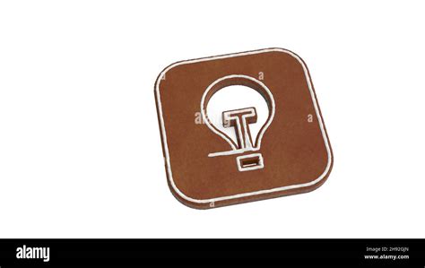 3d Rendering Of Gingerbread Cookie In Shape Of Icon Of Tips App In Ios Style Isolated On White