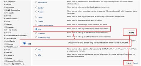 how to create text field salesforce