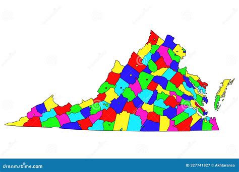 Virginia Administrative Map Counties Map Of Virginia With Color Blank