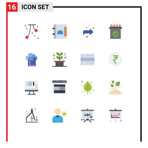 16 flat color concept for websites mobile and apps computing file arrow