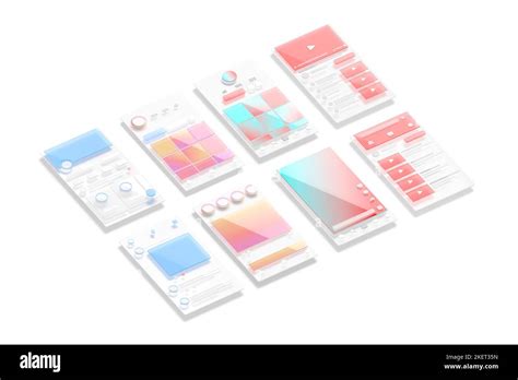 Content And Profile Page Grid Interface Frame Mockup Different Types