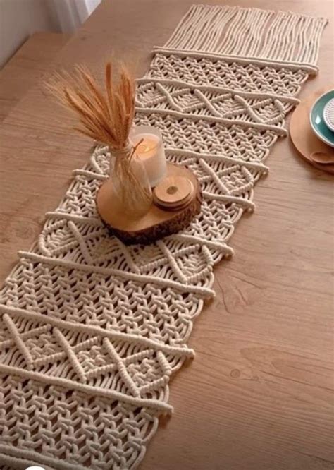 Diy Macrame Table Runner Macrame Table Runner Macrame Table Runner