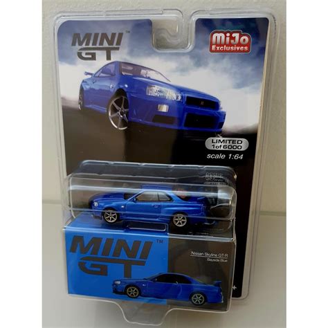 Mini Gt Nissan Skyline Gt R R34 Bayside Blue Shopee Brasil