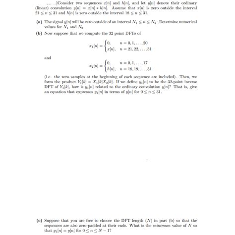 solved ] consider two sequences x[n] and h[n] and let y[n]
