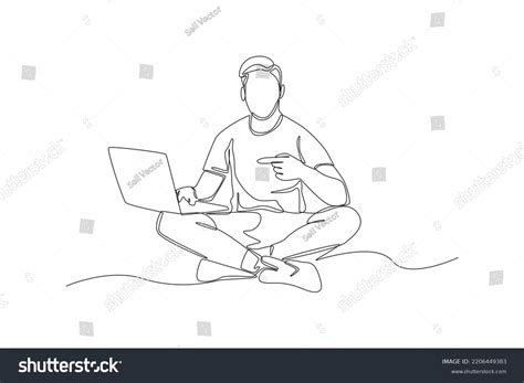 Single One Line Drawing Businessman Pointing Stock Vector Royalty Free Shutterstock