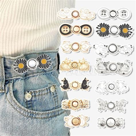 Featured Jeans Waist Closing Artifact Invisible Snap Button Nail Free Waist Buckle Skirt