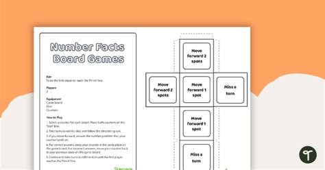 number facts board games teach starter