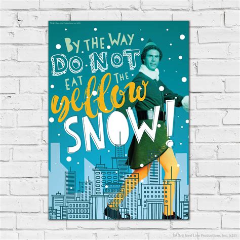 Elf Print Do Not Eat Yellow Snow Poster Wall Art Uk