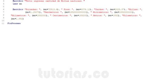 Operadores Pseint Conversion De Millas Nauticas