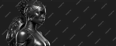 Premium Photo Robot Woman On Black Background Created With Generative