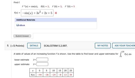 solved f x dx using three equal subintervals with right the