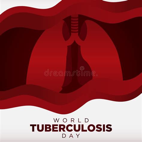 Background World Tuberculosis Day Paper Cut Design Style Stock Vector
