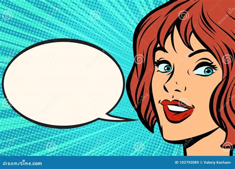 Kitsch Pop Art Woman Face Stock Vector Illustration Of Amazement 103792089