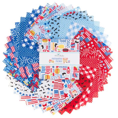 Patriotic Picnic 5 Stackers Premium High Quality Fabrics For Home