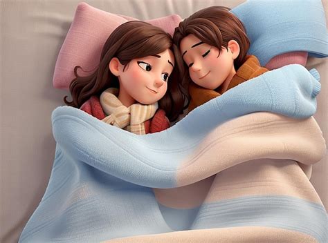 Premium Ai Image Lovers Sharing A Warm Blanket
