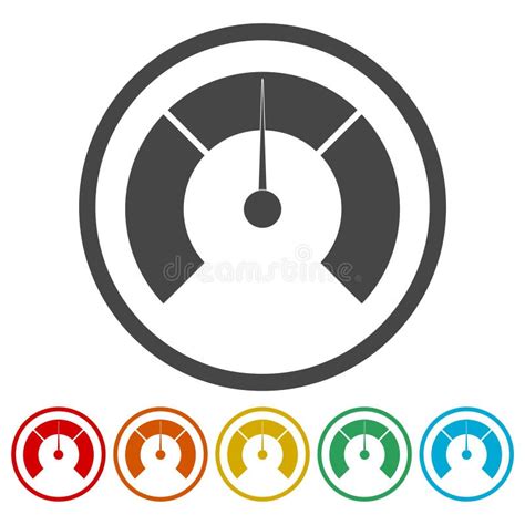 Temperature Gaugepressure Gauge Manometer Icons Set Stock Vector
